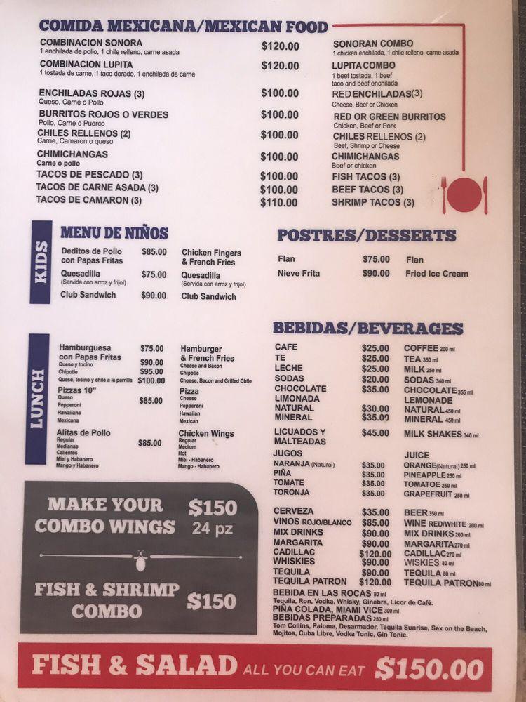 Menu at El Restaurant De Ramon, Puerto Peñasco