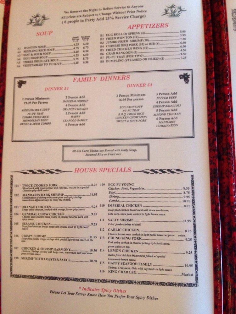 Menu at King Dragon restaurant, Gallup