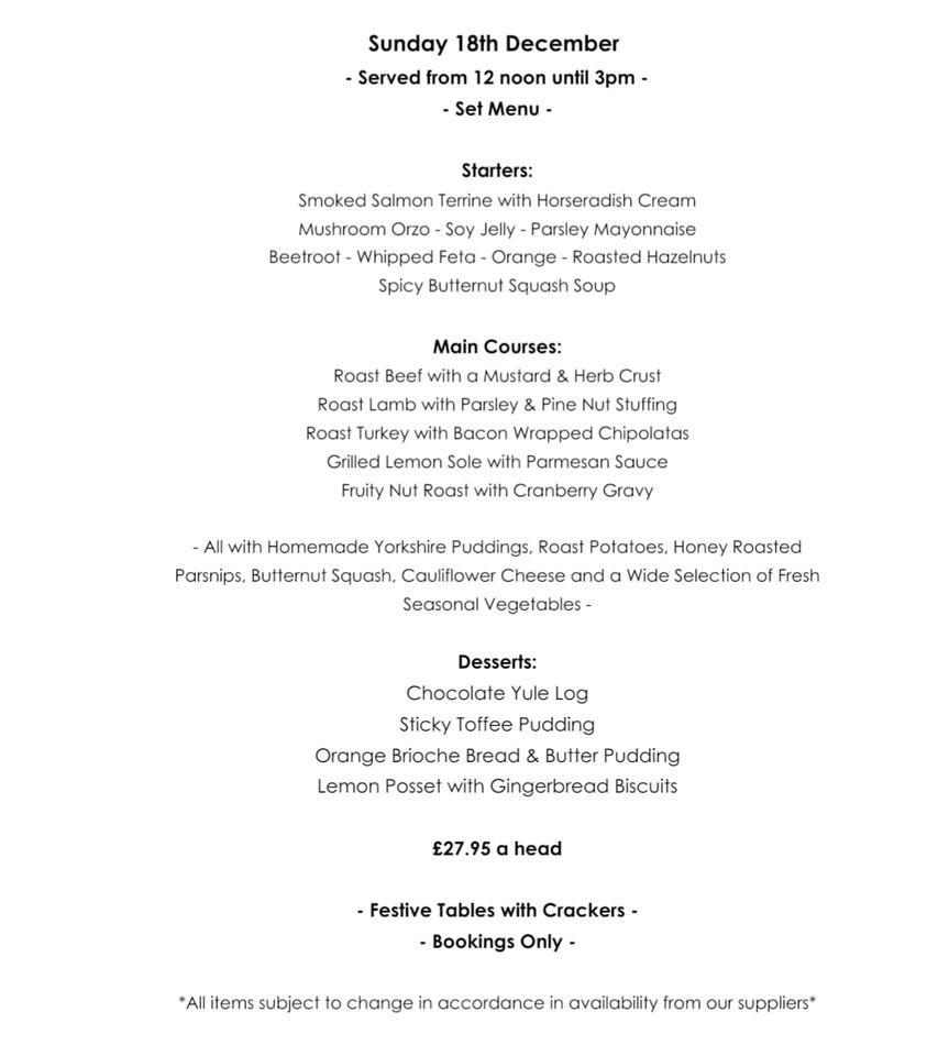 Menu at Trewellard Arms restaurant, Pendeen