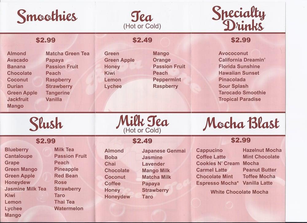 Menu at Boba Zone pub & bar, Wichita, N Rock Rd