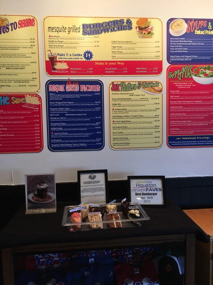 Menu at Jax Grill restaurant, Houston, Shepherd Dr