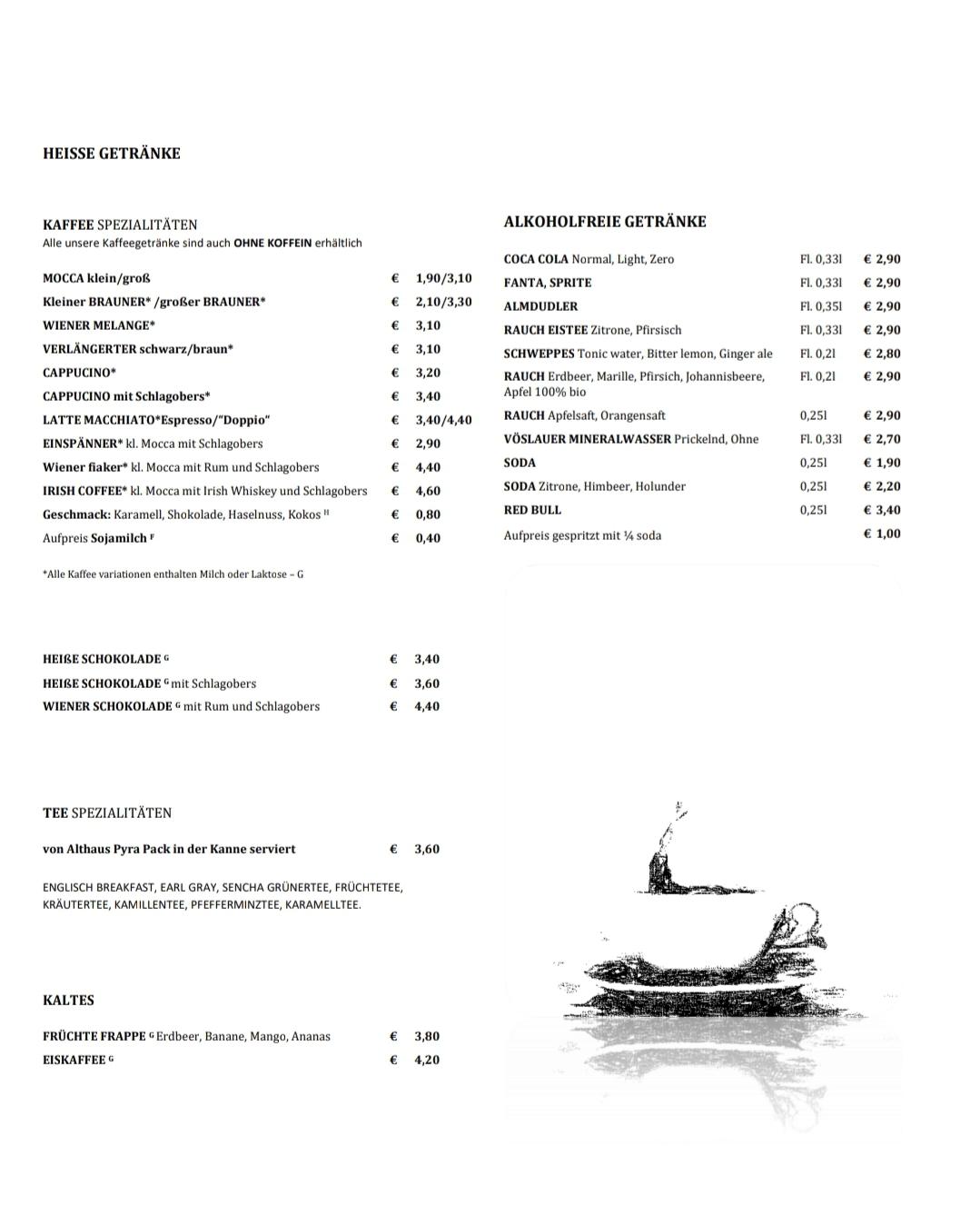 Menu at Moment Cafe and Restaurant, Vienna