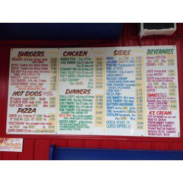 Menu at Salty's Drive Inn pub & bar, Winnipeg Beach