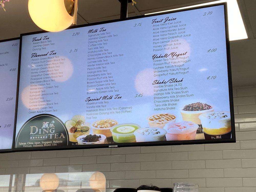 Menu at Ding Tea pub & bar, Arcadia