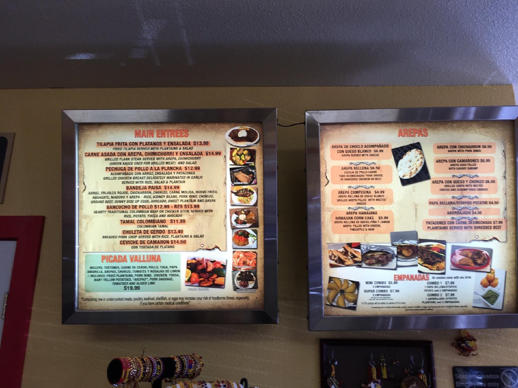 Menu at El Cafetal Colombian Restaurant, Nampa