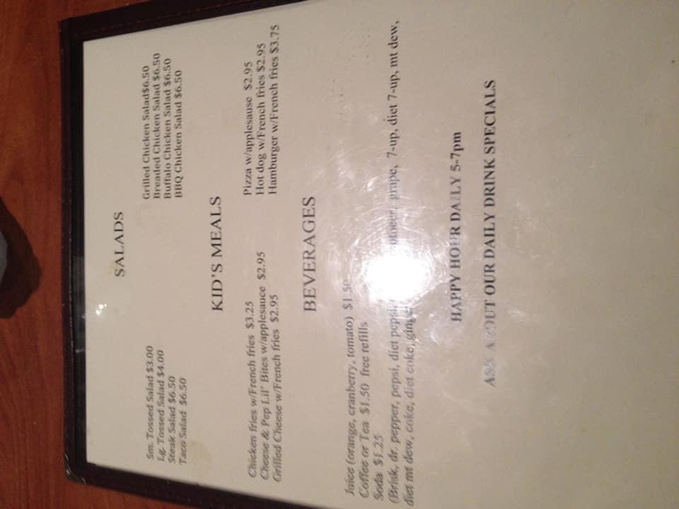Menu at Hot Spot Hotel & Lounge pub & bar, Kittanning