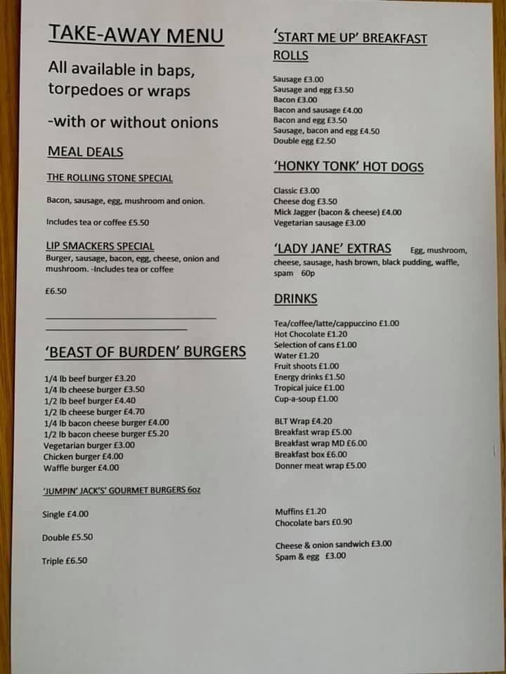 Menu at Lip Smackers Catering restaurant, Peterborough
