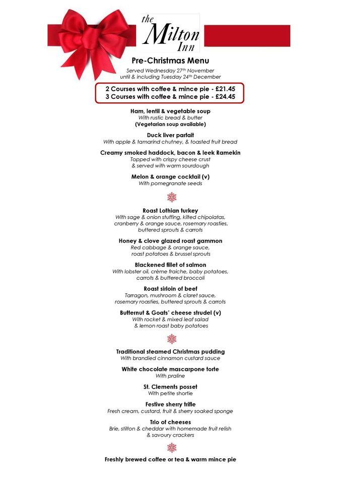 Menu at Milton Inn pub & bar, Dundee