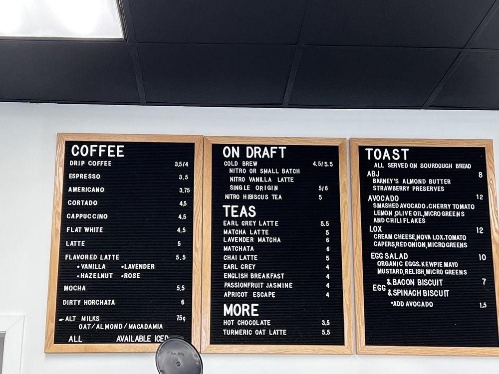 Menu at Offset Coffee pub & bar, El Segundo