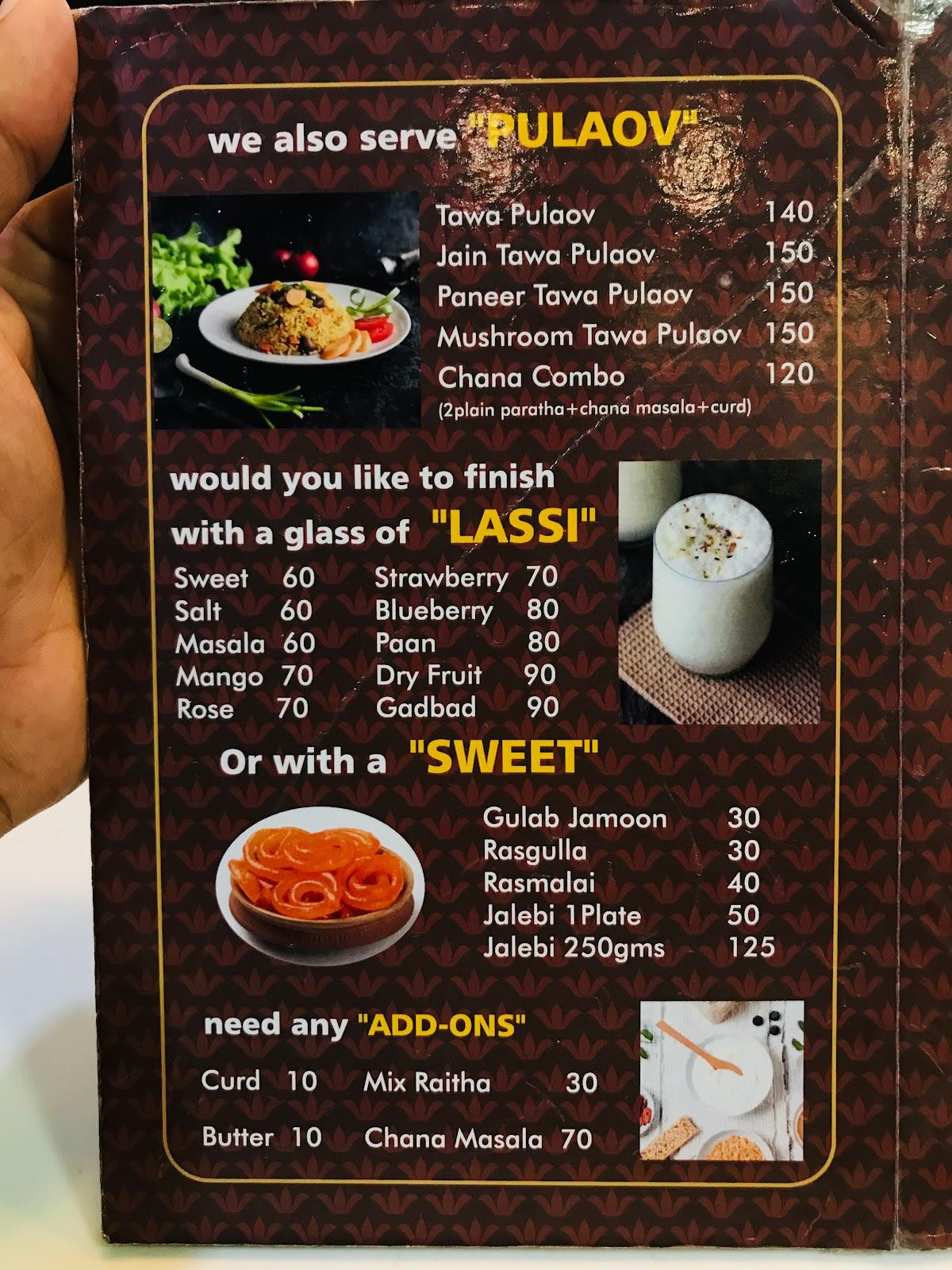 Menu at Rishi’s Paratha Plaza Sanjay Nagar, Bengaluru
