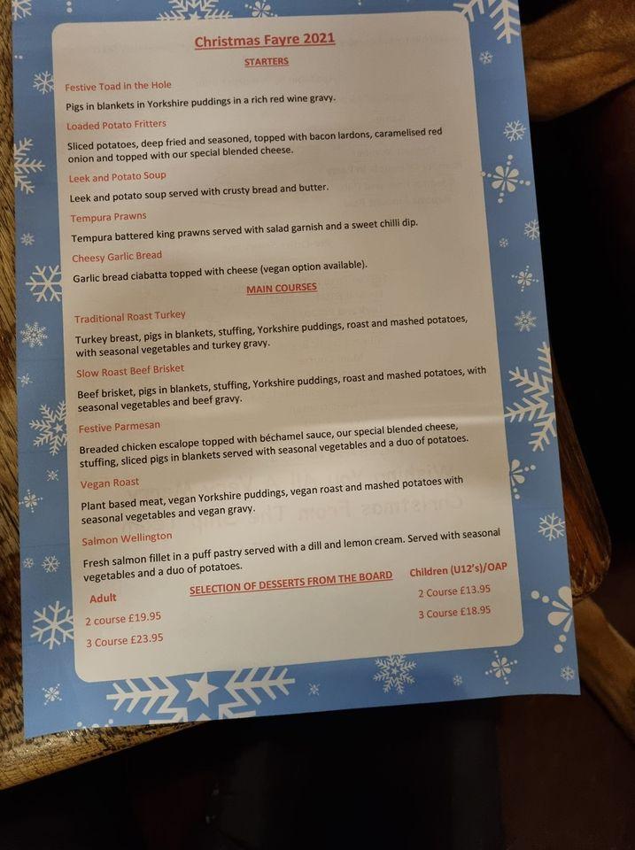 Menu at The Ship Inn pub & bar, Saltburn-by-the-Sea, Saltburn Rd