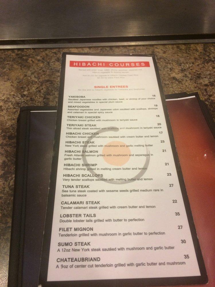 Menu at Soho Sushi and Teppanyaki restaurant, Roseville