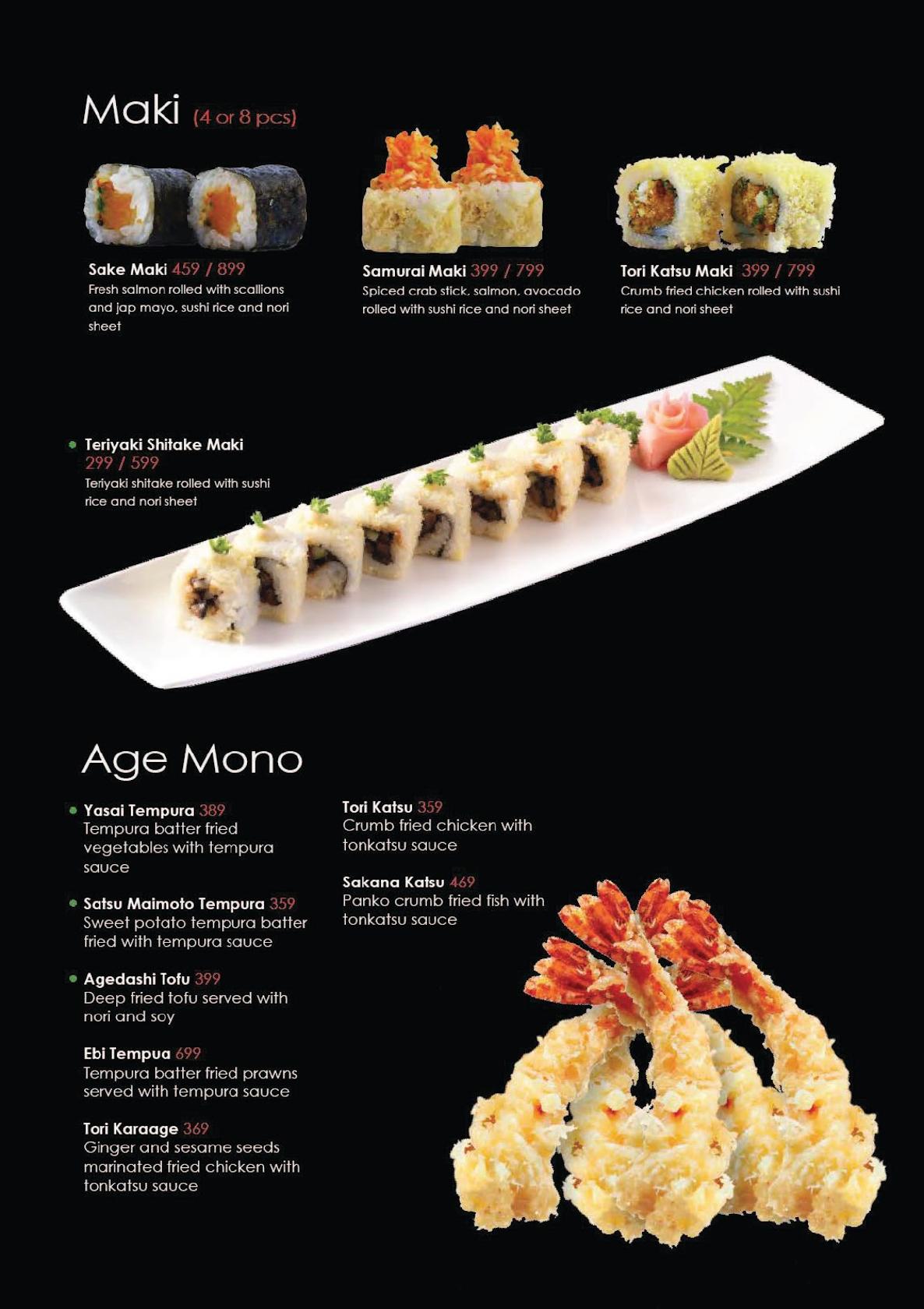 Menu at Teppan, Chennai