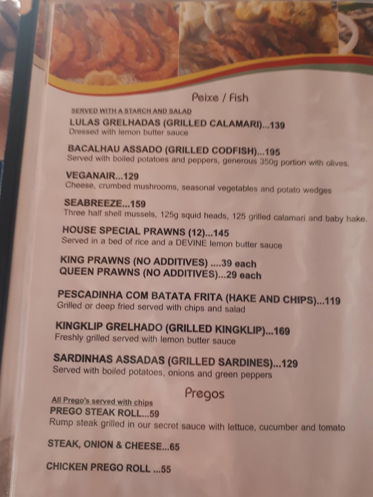 Menu at Nikita Portuguese Restaurant & Motel, Hartbeespoort