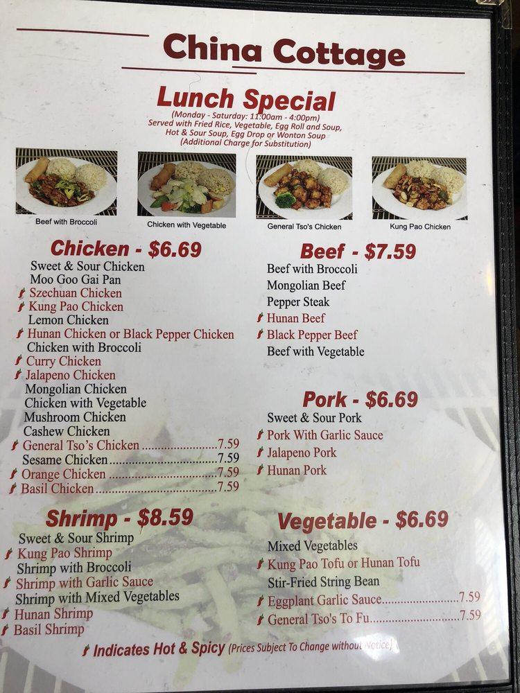Menu at China Cottage restaurant, Houston, Westheimer Rd