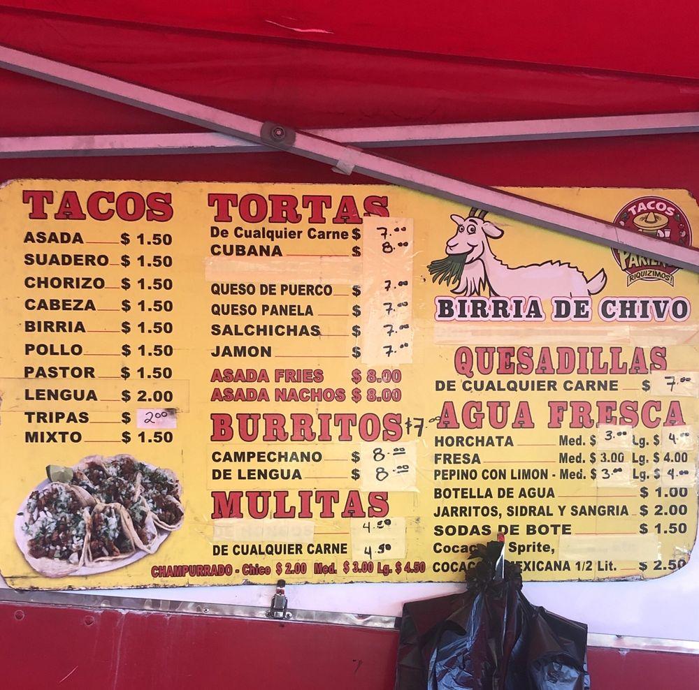Menu at El Pariente restaurant, Huntington Park