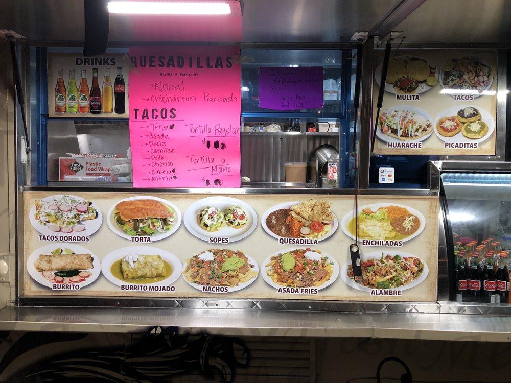 Menu at The Happy Taco Mexican Food restaurant, Stanton