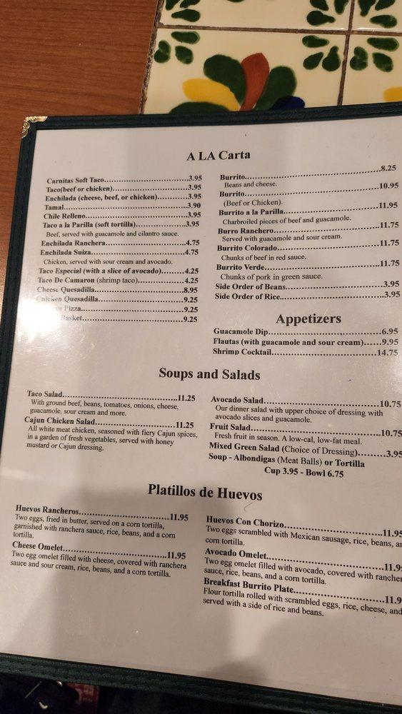 Menu at Los Toritos Mexican Restaurant, Victorville