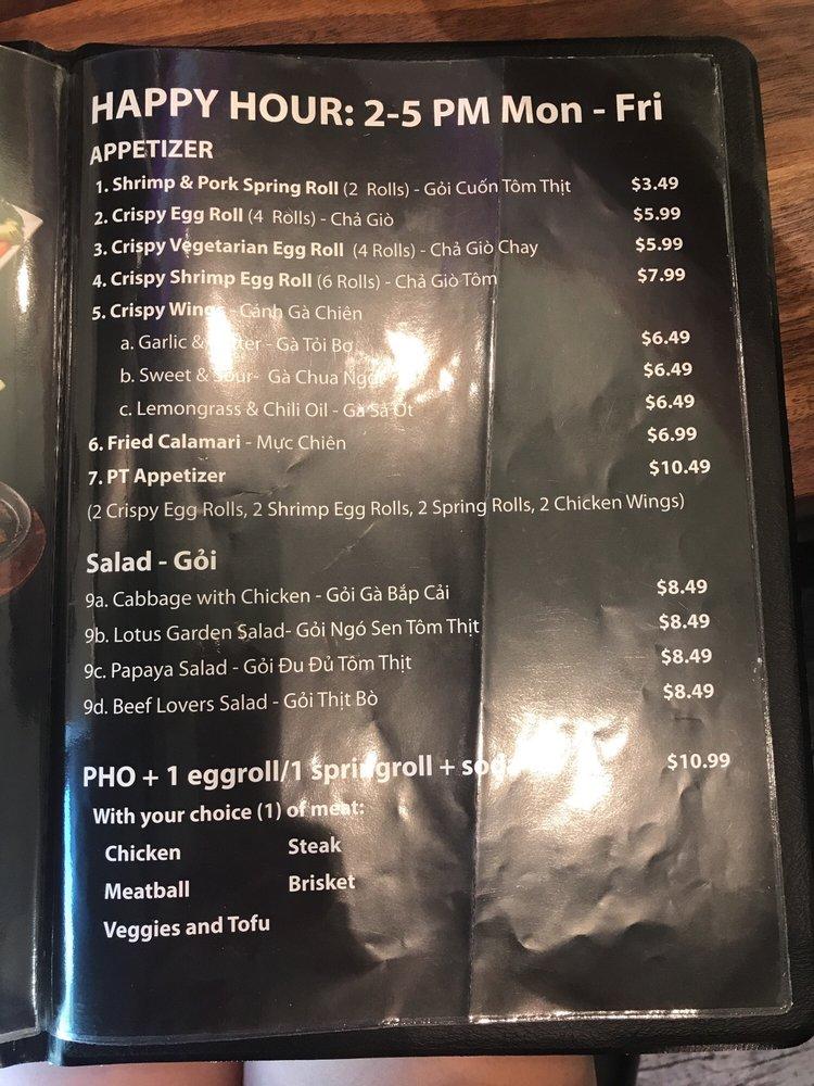 Menu at PT PHO Express - Camelback restaurant, Phoenix, 702 W Camelback Rd