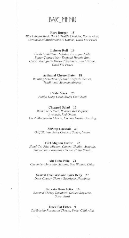 Menu at Rare Steakhouse, Madison
