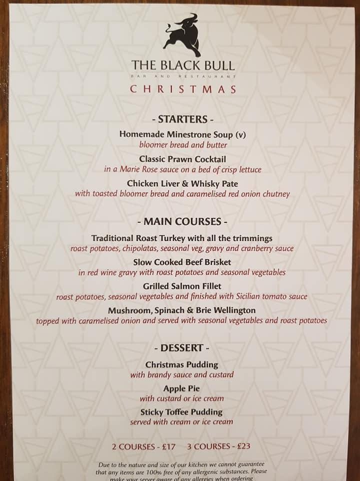 Menu at The Black Bull pub & bar, Dalkeith, 1 Lothian St