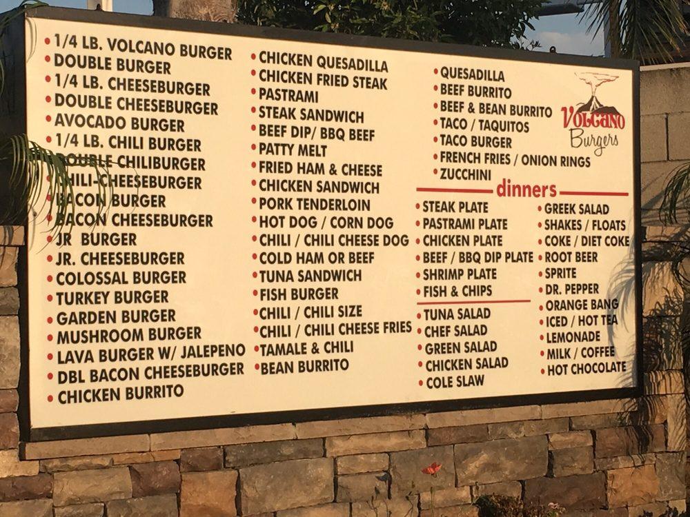 Carta del restaurante Volcano Burgers, Los Alamitos, W Cerritos Ave