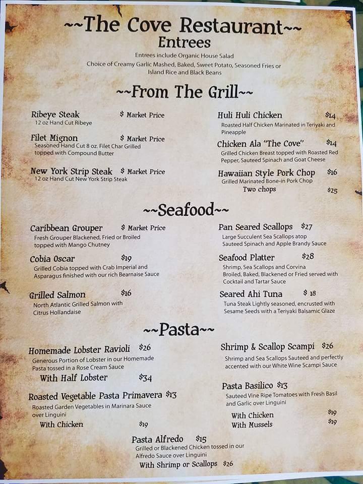 Menu at The Boat Bar, Hernando Beach