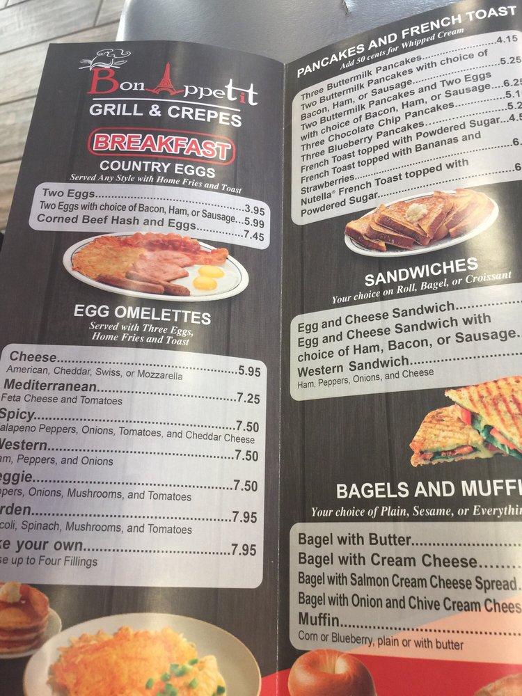 Menu at Bon Appetit Grill and Crepes restaurant, Matawan