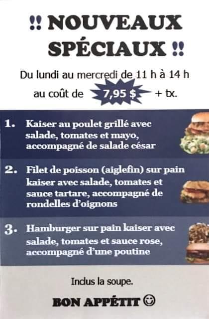 Menu au Château Acropole pizzeria, Coaticook