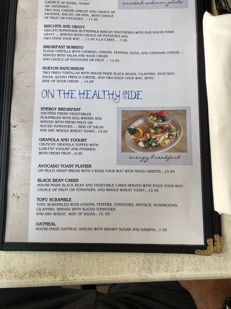 Menu at EJ's Bayfront Cafe, Naples, 469 Bayfront Pl