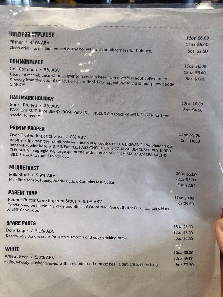 Menu at BlackStack Brewing pub & bar, Saint Paul