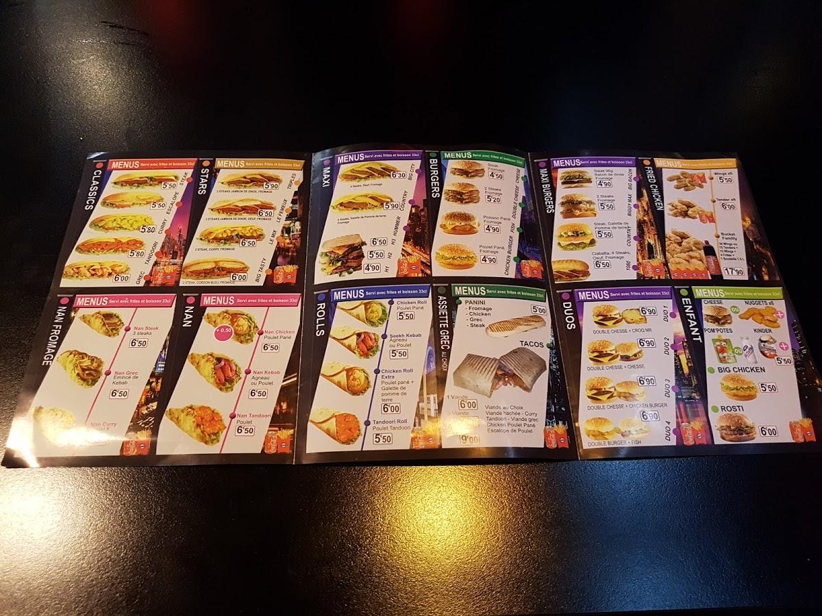 Menu at Food House fast food, Le Havre