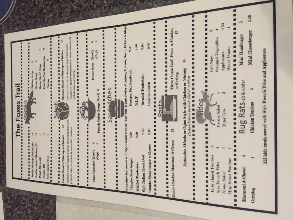 Menu at THE FOXES TRAILS pub & bar, Kokomo