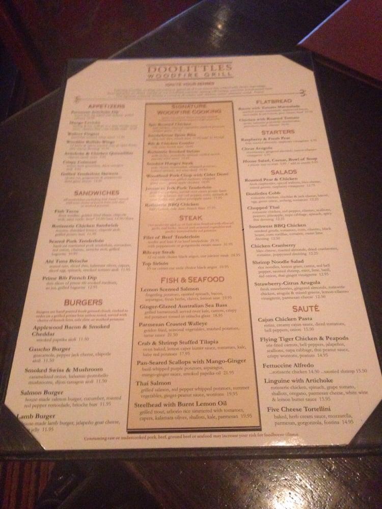 Menu at Doolittles Woodfire Grill pub & bar, Golden Valley, 550 ...