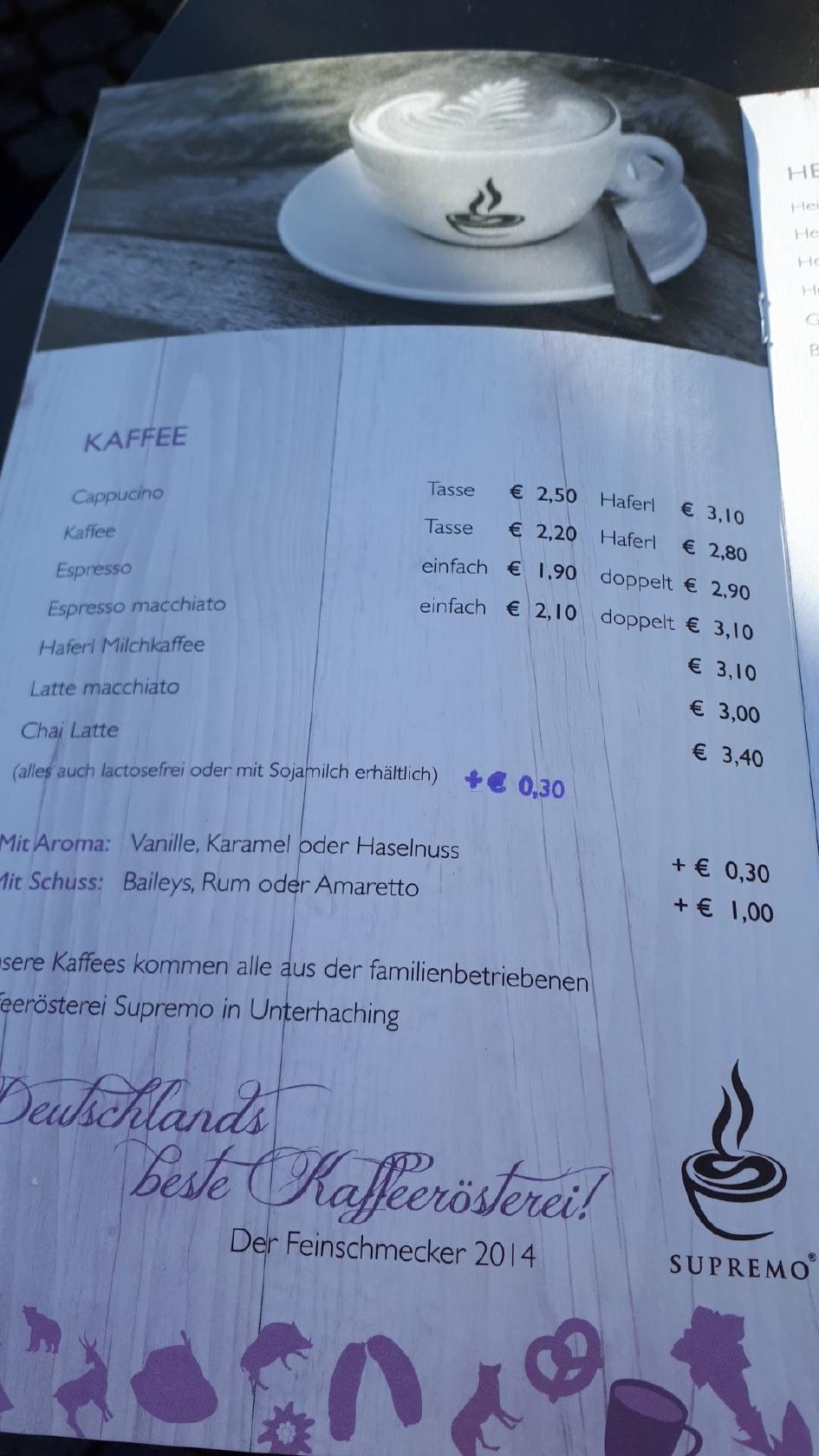 Speisekarte von Heimat Café & Bistro cafe, Bad Tölz