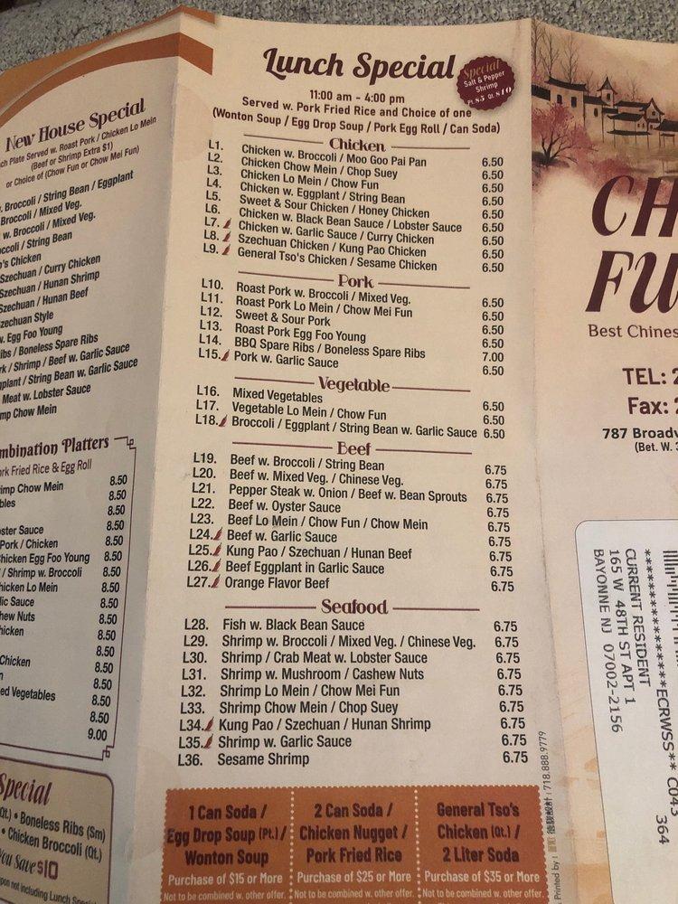 Menu at China Fun 88 restaurant, Bayonne