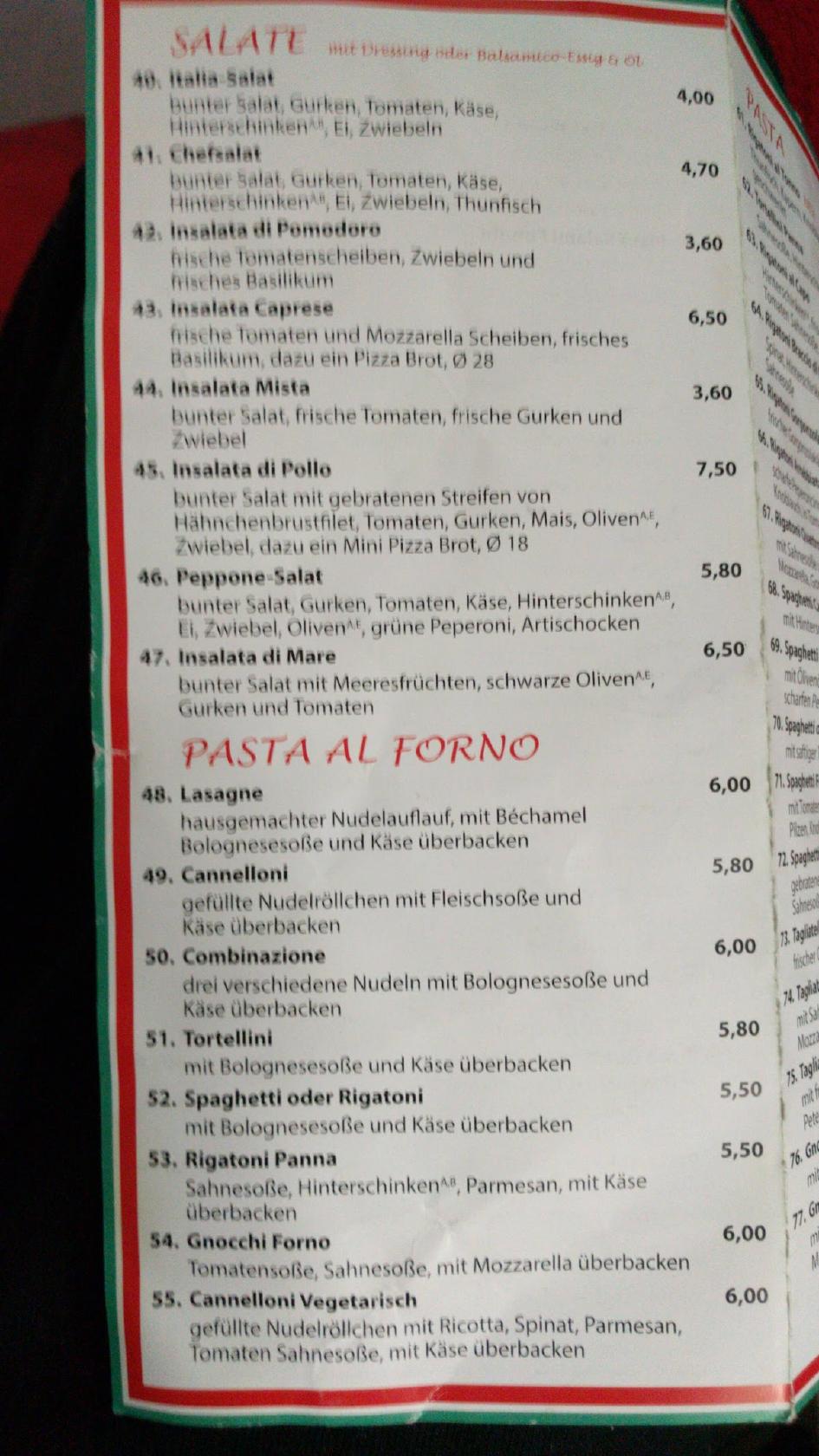 Speisekarte von Da Peppone Saulheim restaurant, Saulheim