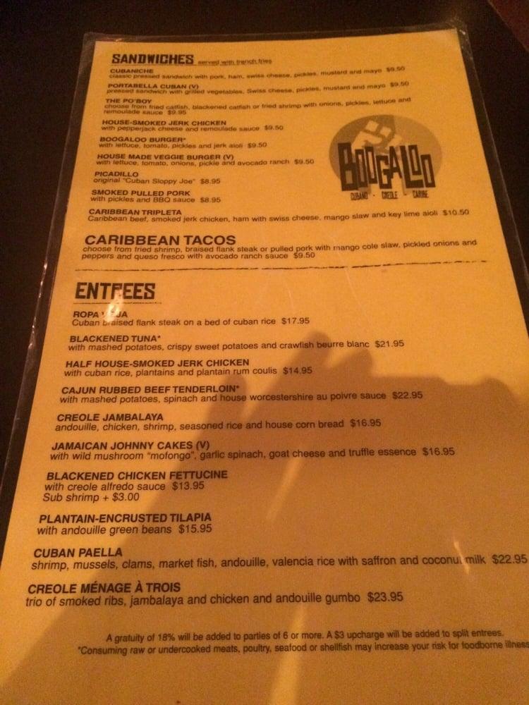 Menu at Boogaloo pub & bar, Maplewood