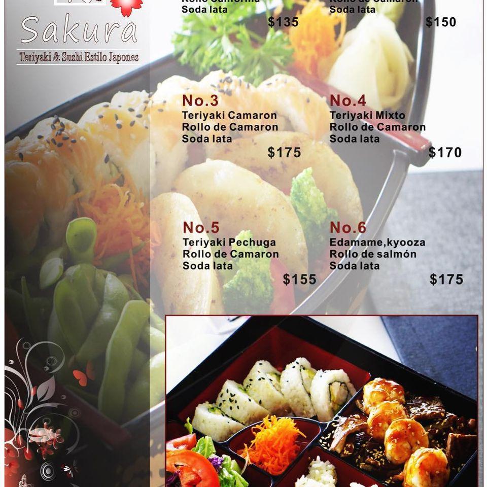Menu at Restaurant Sakura, Tijuana, Cuauhtémoc Sur 10