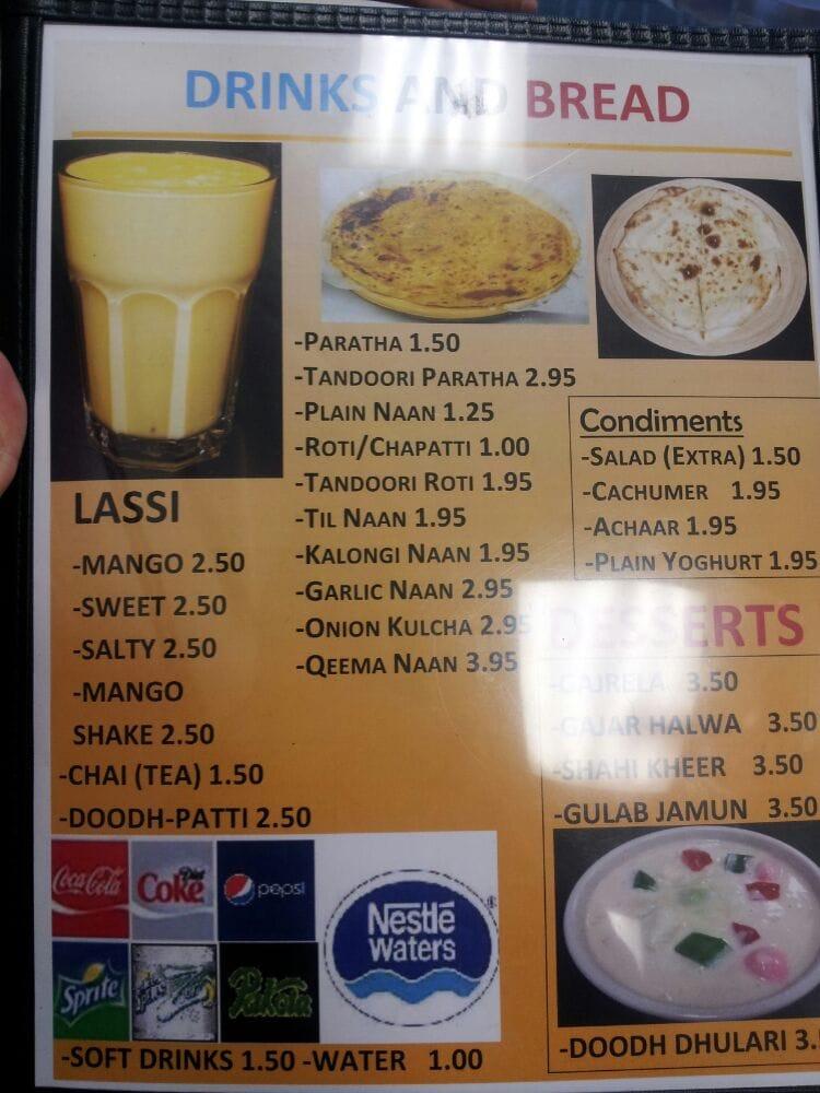 Menu at Anmol Restaurant - Milwaukee, Milwaukee, 711 W Historic Mitchell St