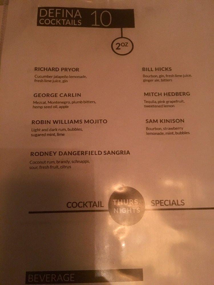 Menu at Defina Wood Fired pizzeria, Toronto