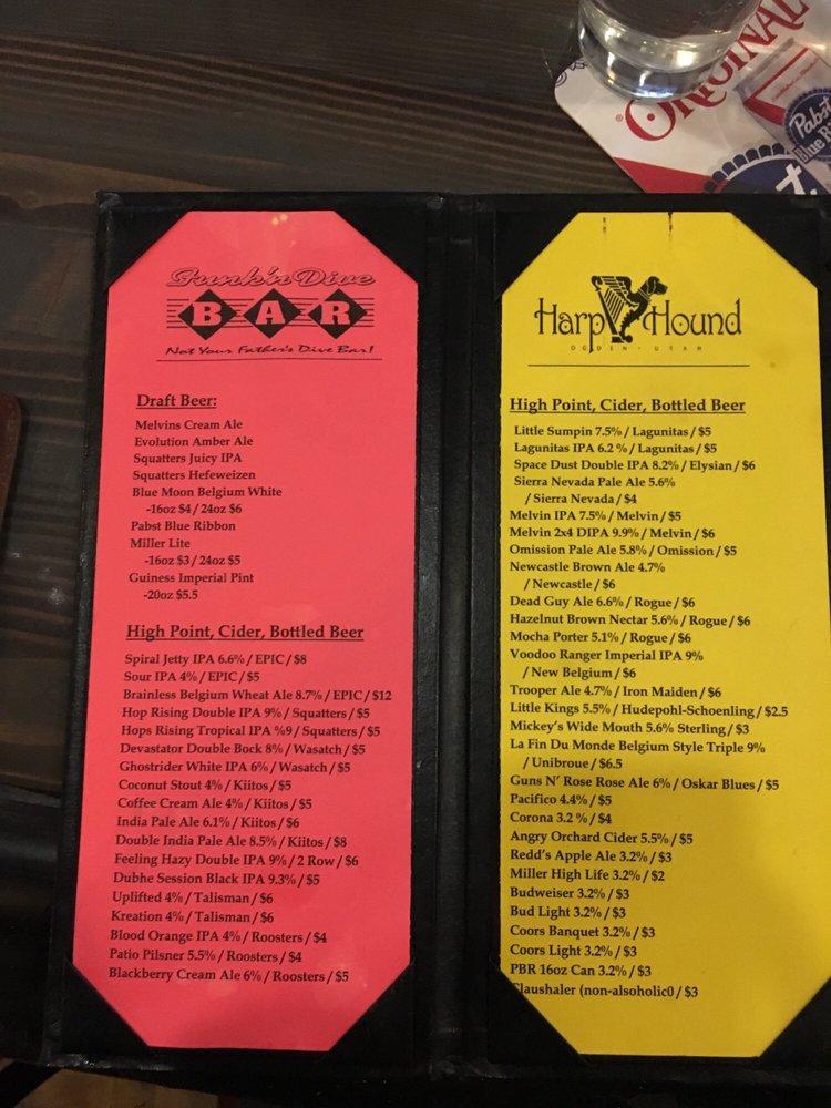 Menu at Harp And Hound pub & bar, Ogden