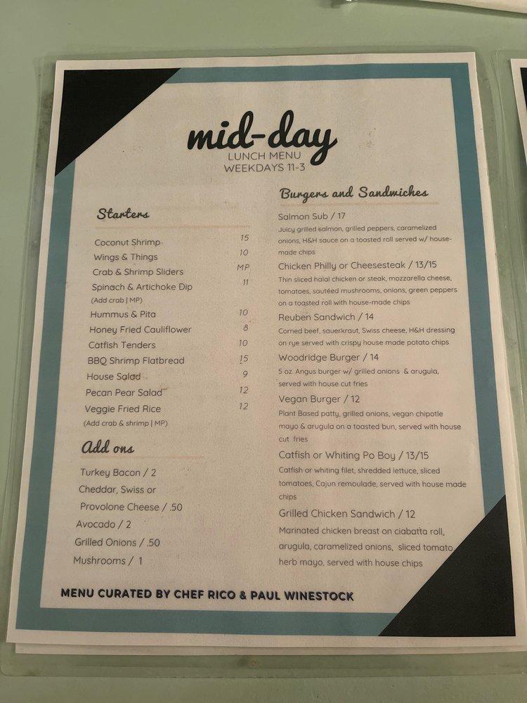 Menu at His & Hers restaurant, Washington