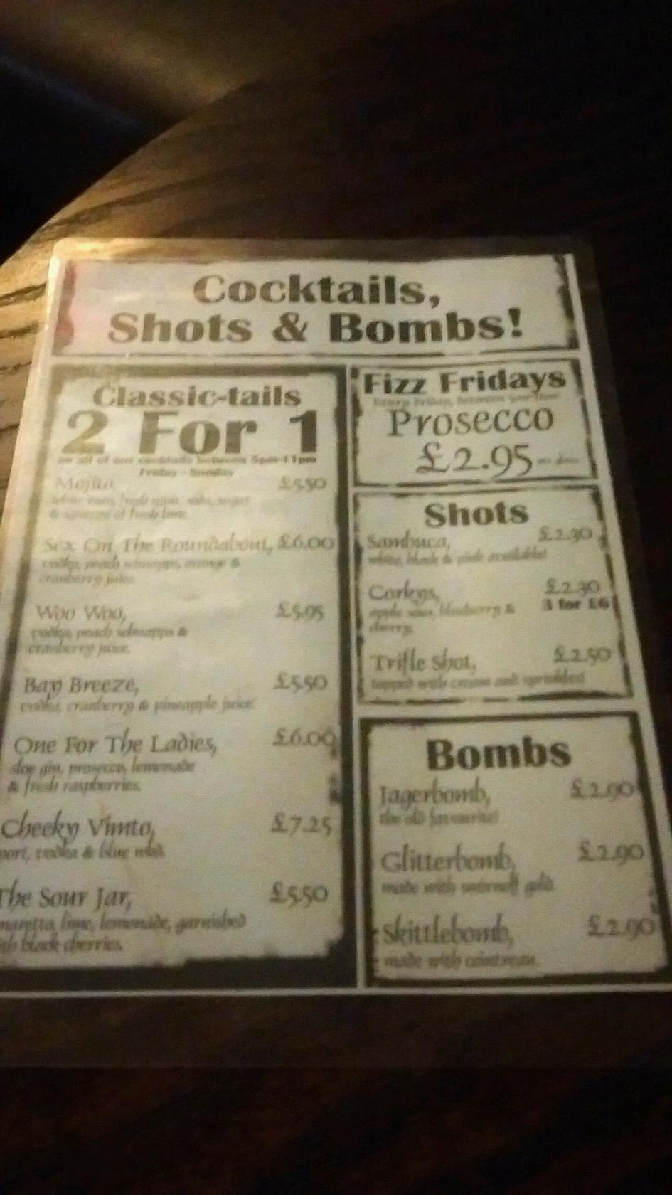 Menu at The Middleton Archer pub & bar, Middleton