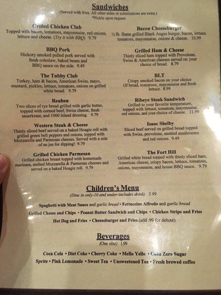Menu at Gibby's fast food, Frankfort