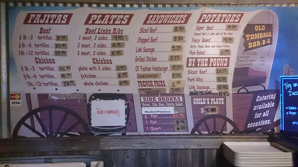 Menu at Old Tomball BBQ, Tomball