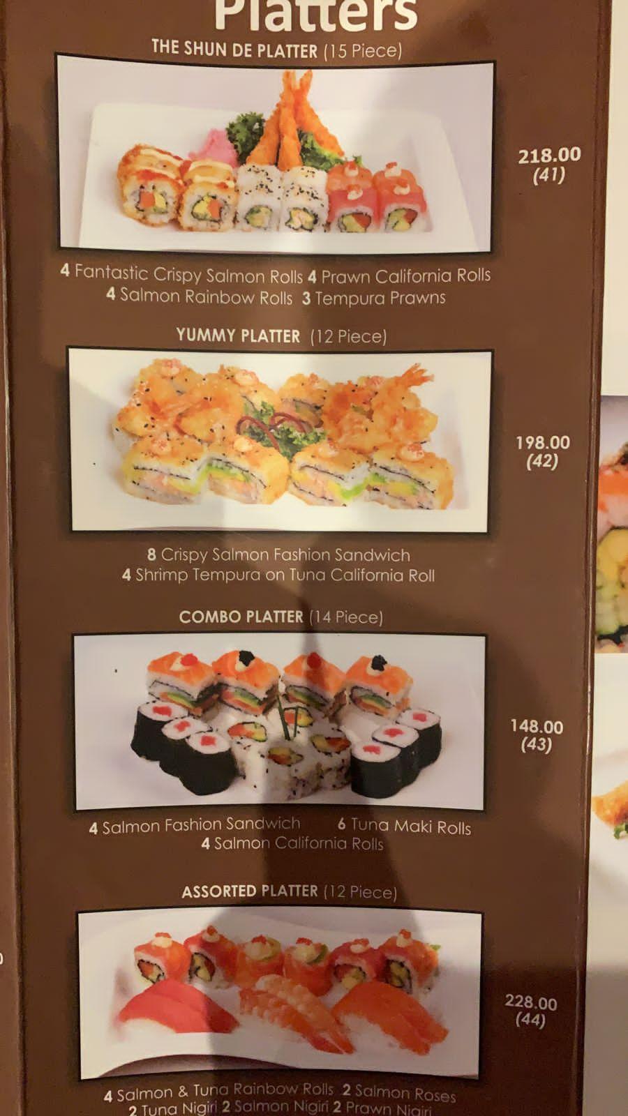 Menu at Shun De Restaurant - GrandWest, Cape Town