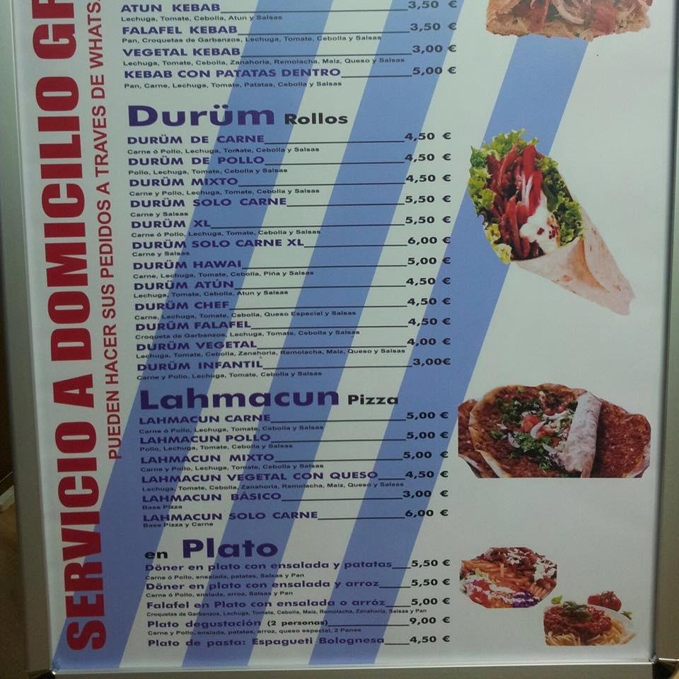 Menu at Restaurante Turco Kebab Pizza, Ponferrada
