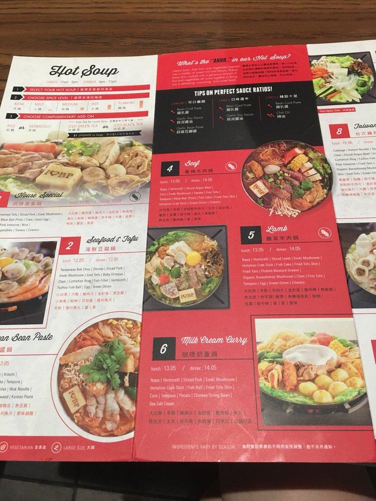 Menu at Boiling Point restaurant, San Gabriel