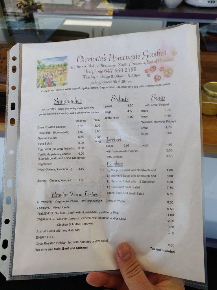 Menu at Charlotte's Homemade Goodies desserts, Mississauga